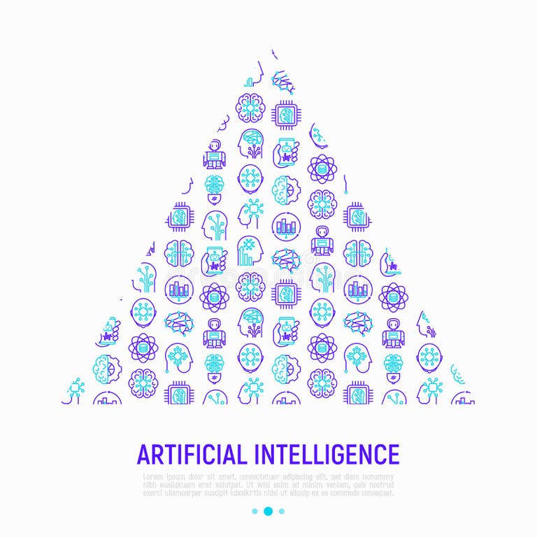 Artificial Intelligence Concept in Triangle Stock Vector - Illustration ...