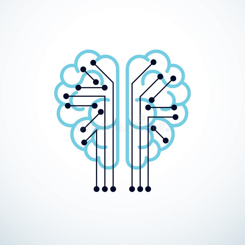 Artificial Intelligence Concept Vector Logo Design, Digital Mind and ...