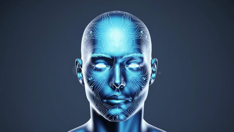 Android Robot Showing Facial Expressions in Slow Motion Stock Footage ...