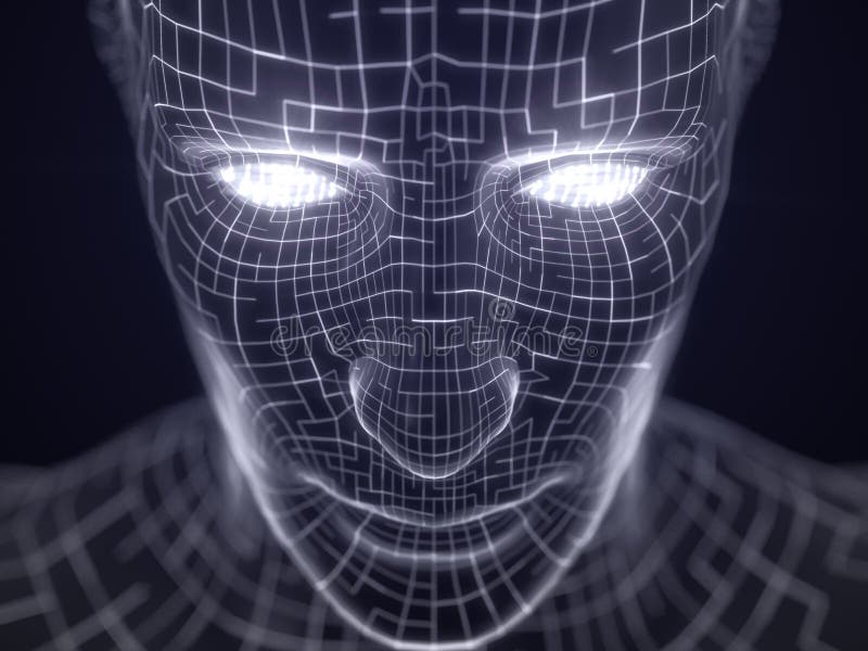 Artificial Intelligence Concept with Virtual Human Avatar.3d ...