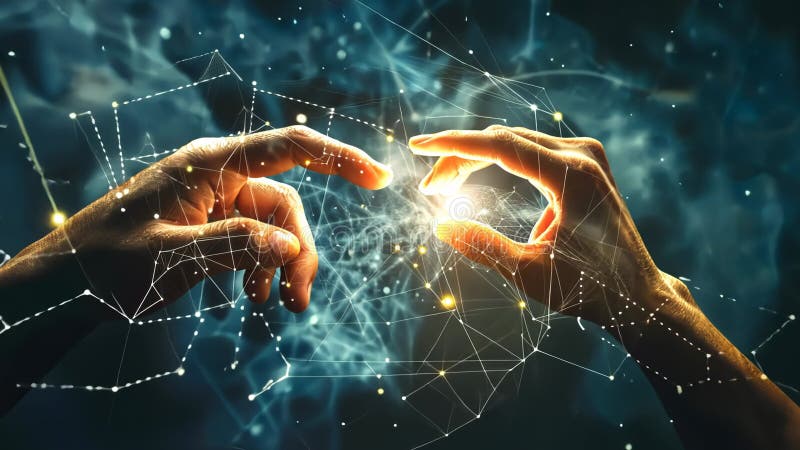 Artificial Intelligence. a Conceptual Depiction of AI and Human Hands ...