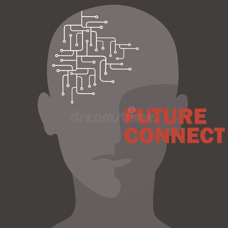 Artificial Intelligence Connection. Human Brain Circuit Stock Vector ...