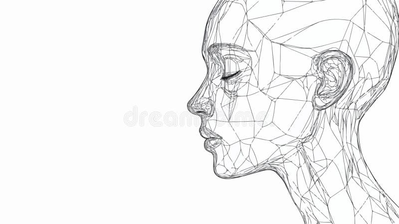 Artificial Intelligence Continuous One-line Drawing. Stock Illustration ...