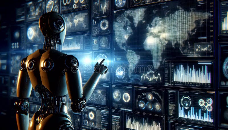 Artificial Intelligence Control Stock Illustration - Illustration of ...