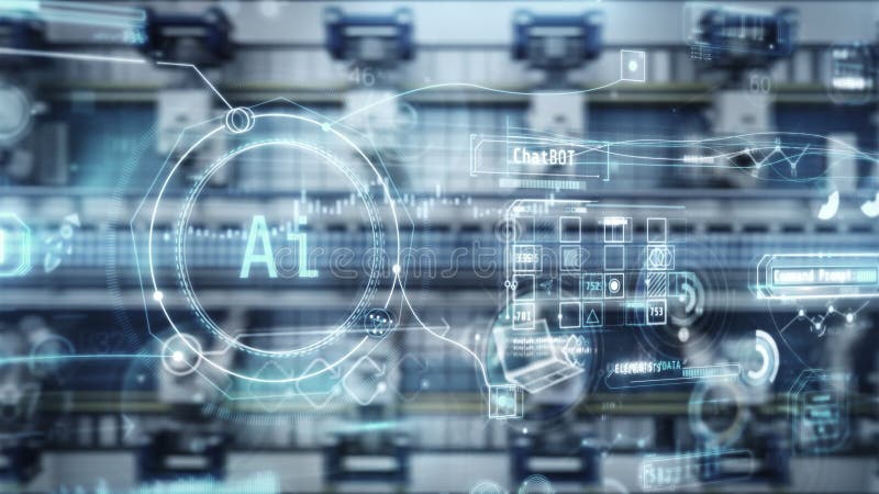 Artificial Intelligence Controls the Operation of the Conveyor. Stock ...