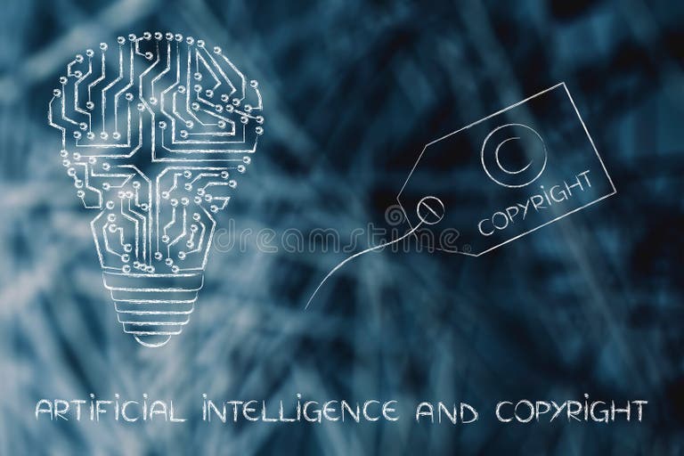 Artificial Intelligence and Copyright , Text and Circuit Light Bulb ...