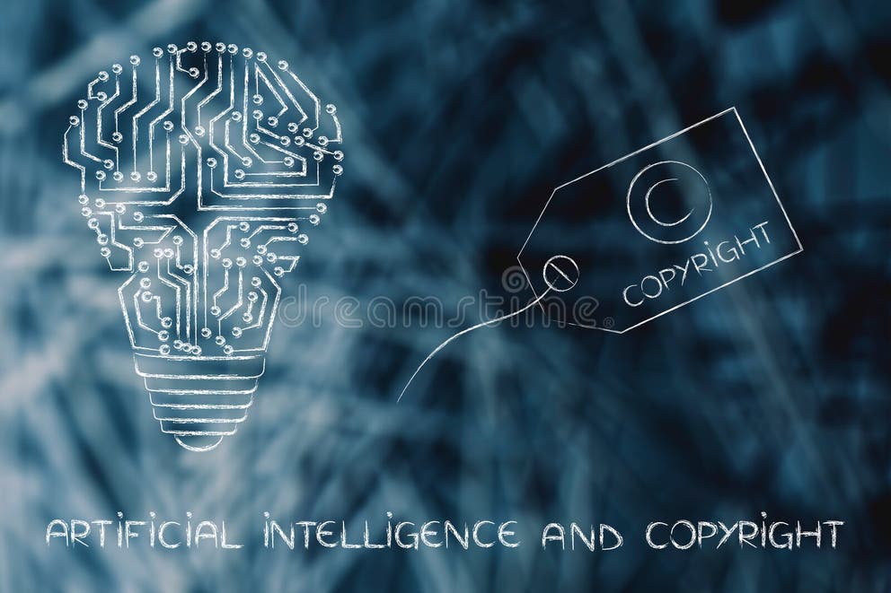 Artificial Intelligence and Copyright , Text and Circuit Light Bulb ...