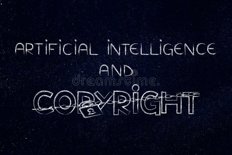 Artificial Intelligence and Copyright , Text with Padlock and Chain ...