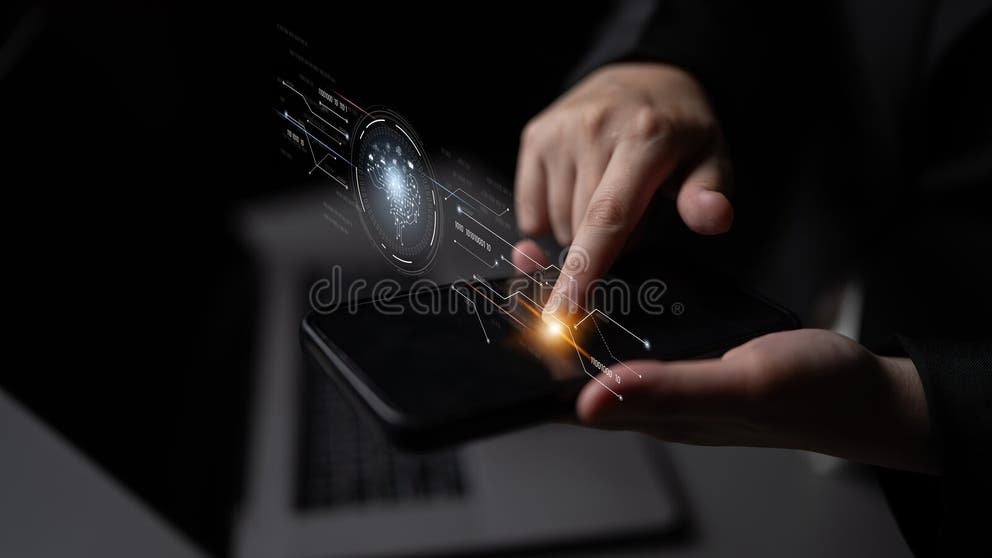 Artificial Intelligence Core with Digital Data Circuit Latch Stock ...