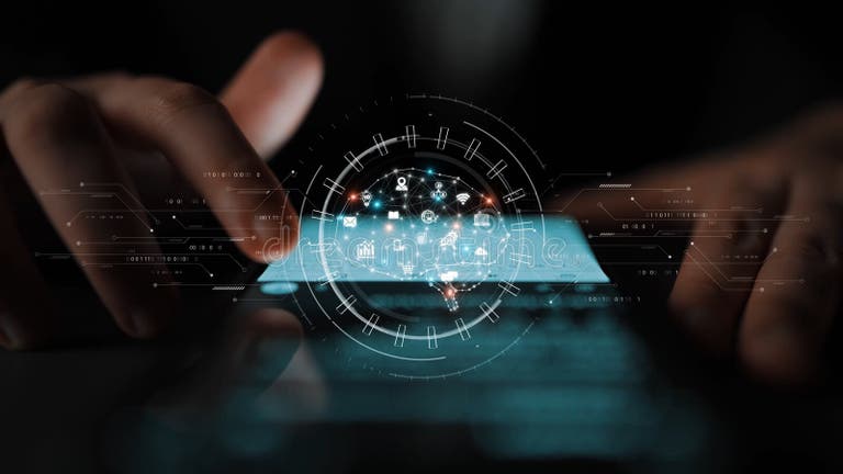 Artificial Intelligence Core with Digital Data Circuit Marrow Stock Illustration - Illustration ...