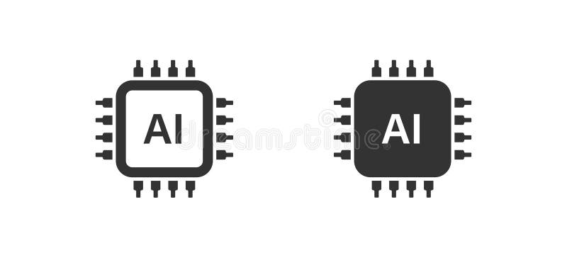 Artificial Intelligence CPU Digital Technology Icon. Computer Chip ...