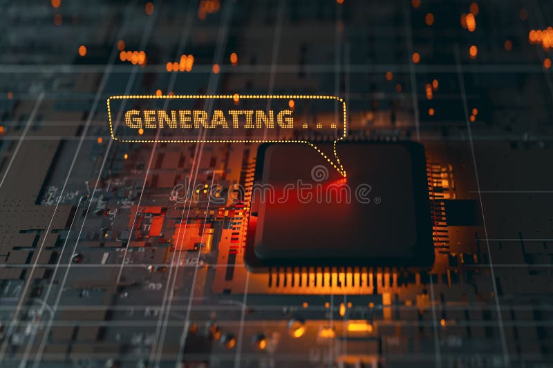 Artificial Intelligence Cpu is Generating User Requests, 3d Rendering ...