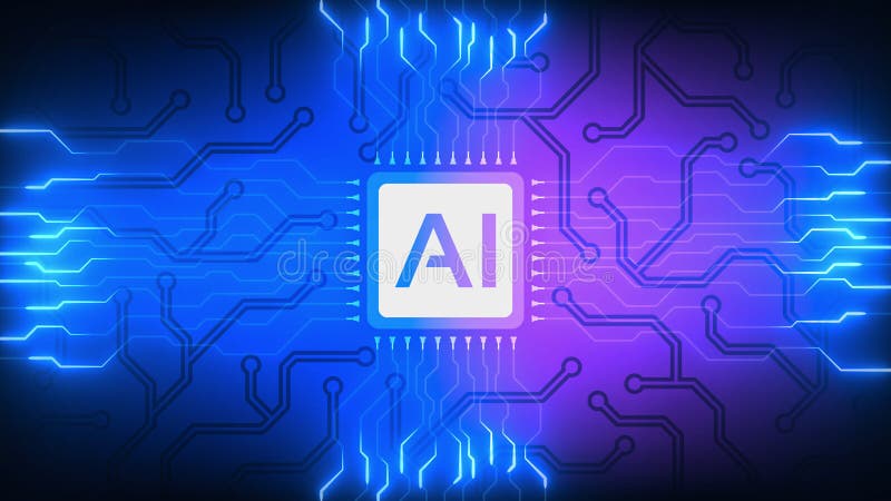 Artificial Intelligence Cpu Stock Illustration - Illustration of cyber ...