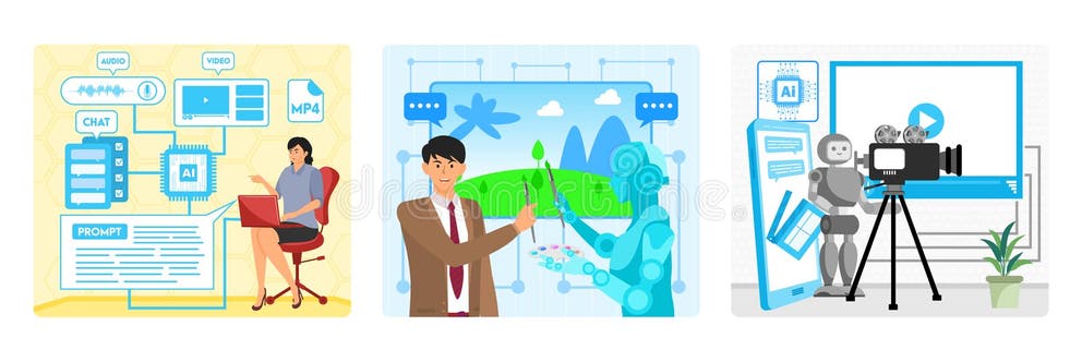 Artificial Intelligence Created Generate Art with Prompt. AI Robot Creating Artwork. AI Art ...