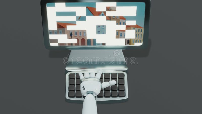 Artificial Intelligence Creating Illustrations. Abstract Animation ...