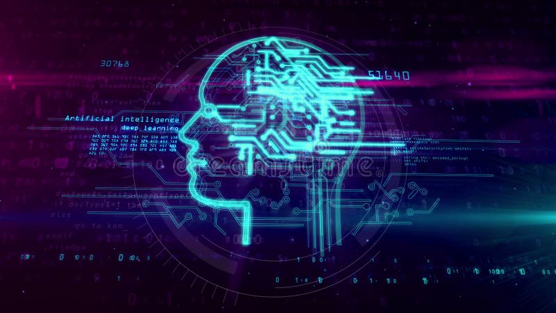 AI Head Artificial Intelligence Symbol 3d Digital Concept Stock Video ...