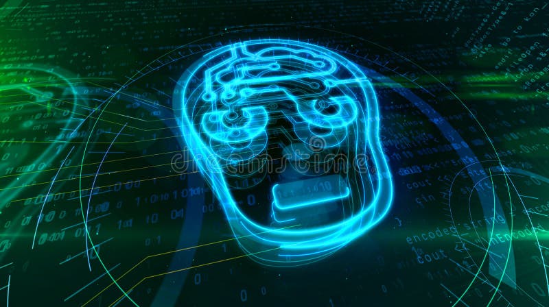 Artificial Intelligence with Cyber Head Symbol Stock Illustration ...