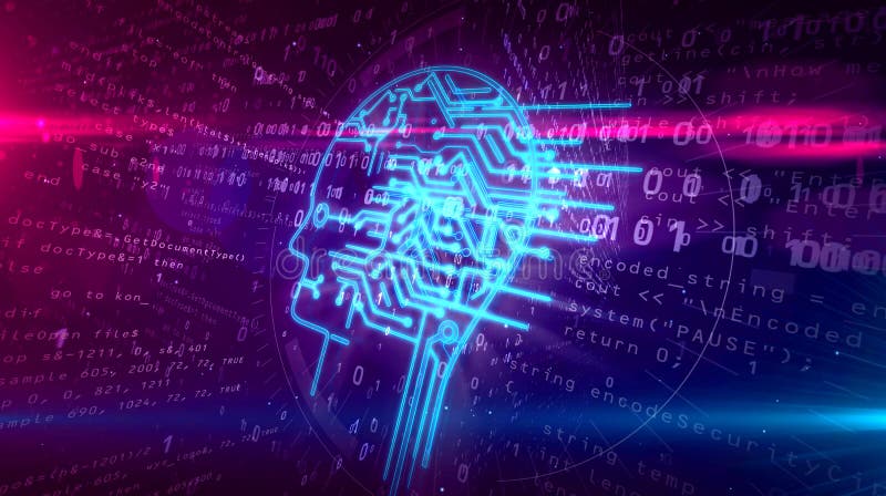 Artificial Intelligence with Cyber Head Symbol Stock Illustration ...