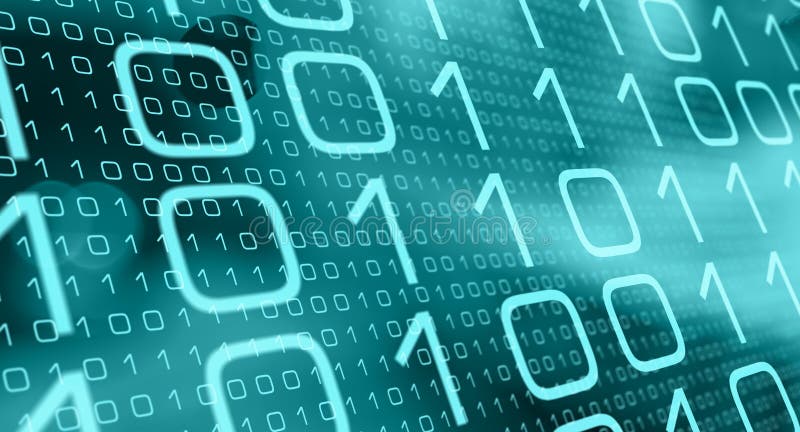 Artificial Intelligence Cyber Security Binary Code Typing Algorithm Stock Illustration