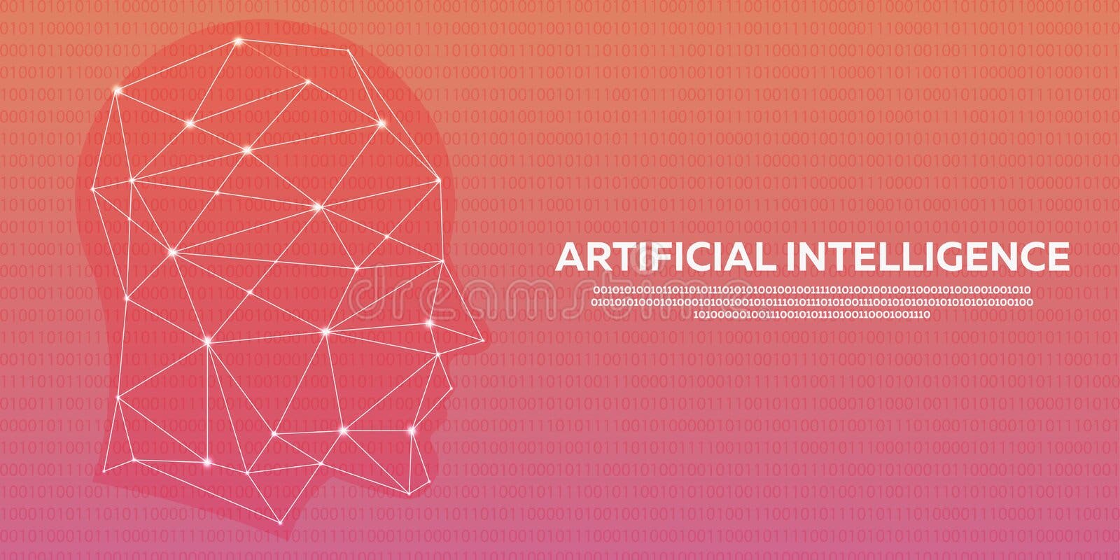 Artificial Intelligence, Cybernetic Brain, Binary Code. Vector Illustration. Stock Illustration ...
