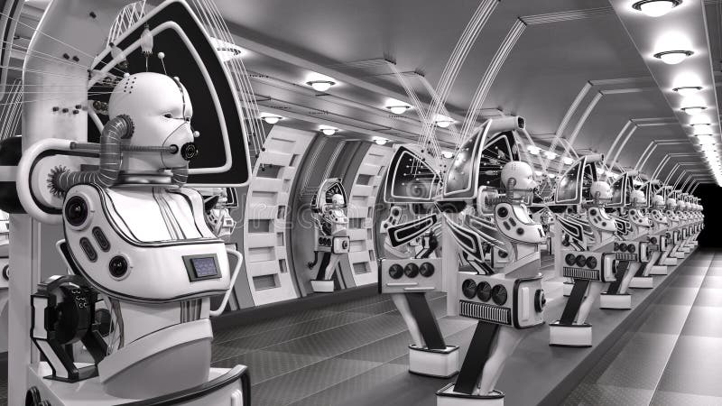 Artificial Intelligence. Cybernetic Laboratory. Stock Illustration ...