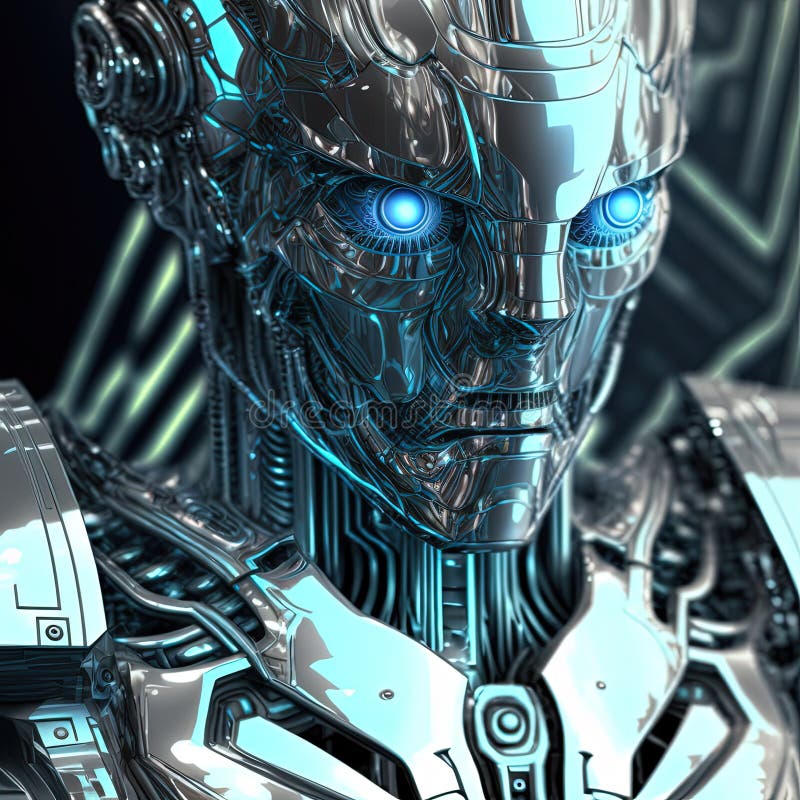 Artificial Intelligence, Advanced Cyborg with Metal Skeleton ...