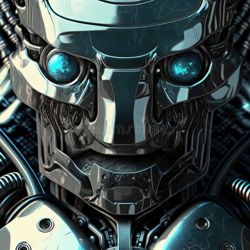 Artificial Intelligence, Advanced Cyborg with Metal Skeleton ...