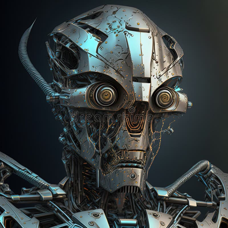 Artificial Intelligence, Metal Autonomous Robot with Intricate Parts ...