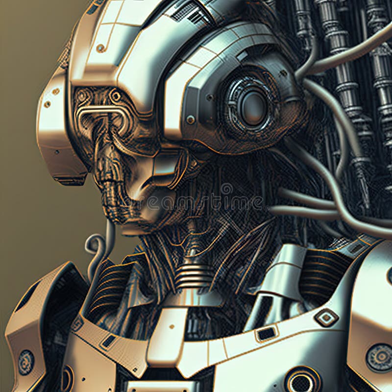 Artificial Intelligence, Advanced Cyborg with Metal Skeleton ...