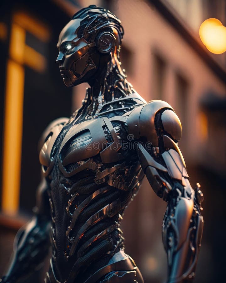 Artificial Intelligence Cyborg Man Portrait in the Form of a Robot ... Artificial Intelligence Cyborg Man Portrait in the Form of a Robot ...