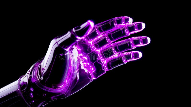Cyborg Human Robot Arm in Futuristic Style Stock Illustration ...