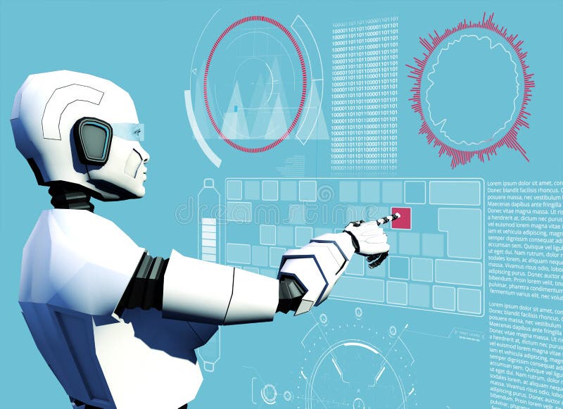 Artificial Intelligence, Cyborgs. Robot. Hud, Head-up Display, Science Fiction. Sci-fi Stock ...