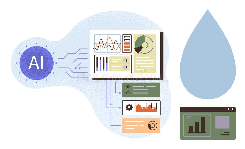 Artificial Intelligence in Data Analysis with Graphs, Charts, and Sustainable Technology Concept ...