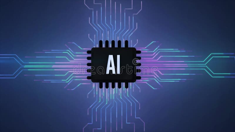 Artificial Intelligence Data Circuit Futuristic Technology Glowing ...