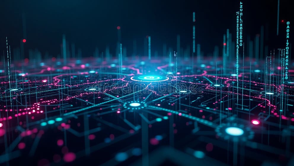 Artificial Intelligence Data Core Circuit Visualization Stock Photo ...