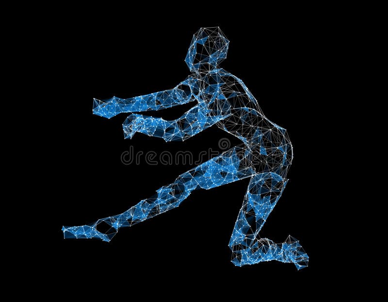 Future Human Technology, Human Body Wireframe Graphics, Network Data ...