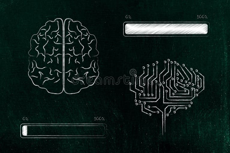 Artificial Intelligence and Deep Learning, Human Brain with Slow ...