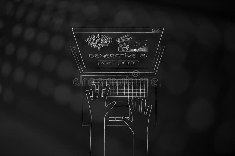 Artificial Intelligence and Deep Learning, Laptop with Generative AI ...