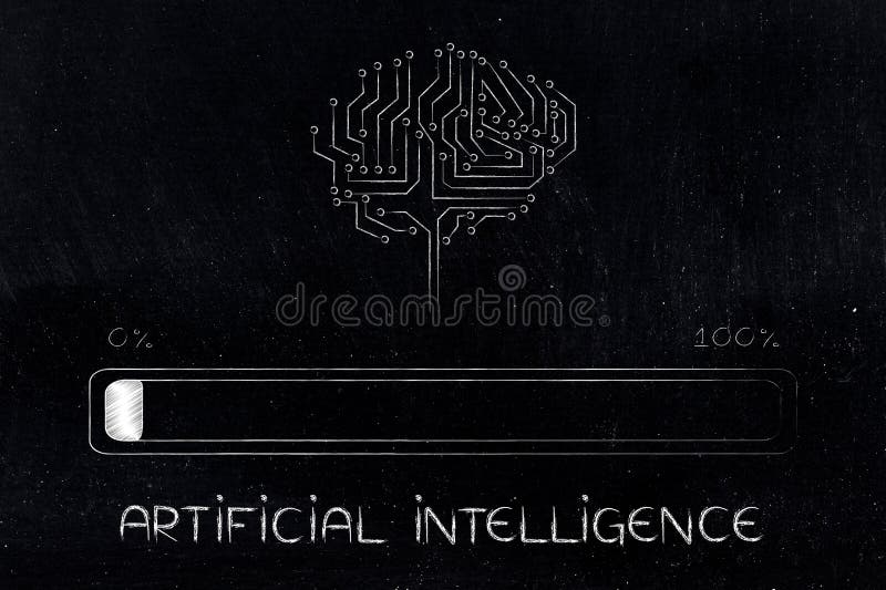 Artificial Intelligence and Deep Learning, Microchip Brain with Text ...
