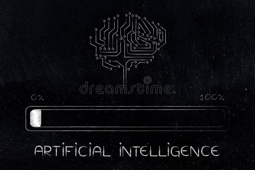 Artificial Intelligence and Deep Learning, Microchip Brain with Text ...