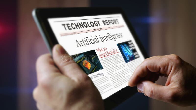 Artificial Intelligence Neural Networks Newspaper on Table Stock ...