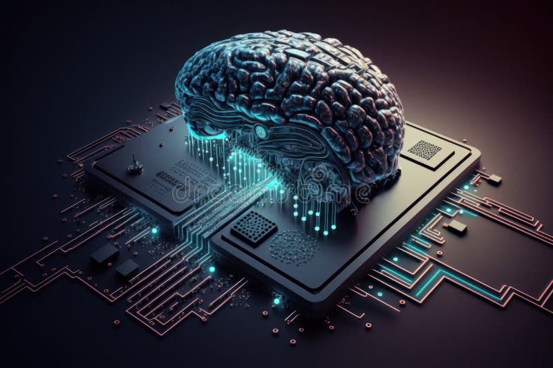 Artificial Intelligence with a Digital Brain.AI Robot and Futuristic ...