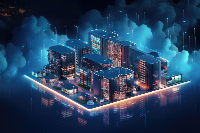 Artificial Intelligence Digital Brain Future Technology on Computer ...