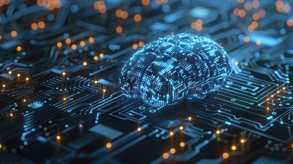 Artificial Intelligence. Digital Brain Made of Circuits, Visualizing AI and Machine Learning ...