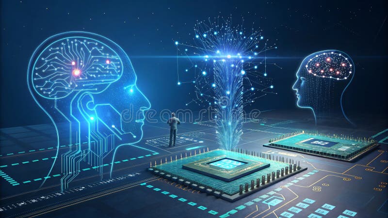 Artificial Intelligence Digital Brain Network Data Processing Futuristic Technology Concept AI ...