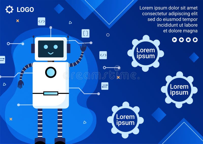 Artificial Intelligence Digital Brain Technology Brochure Template Flat Illustration Editable of ...