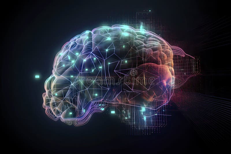 Artificial Intelligence Digital Concept with Abstract Brains Stock ...