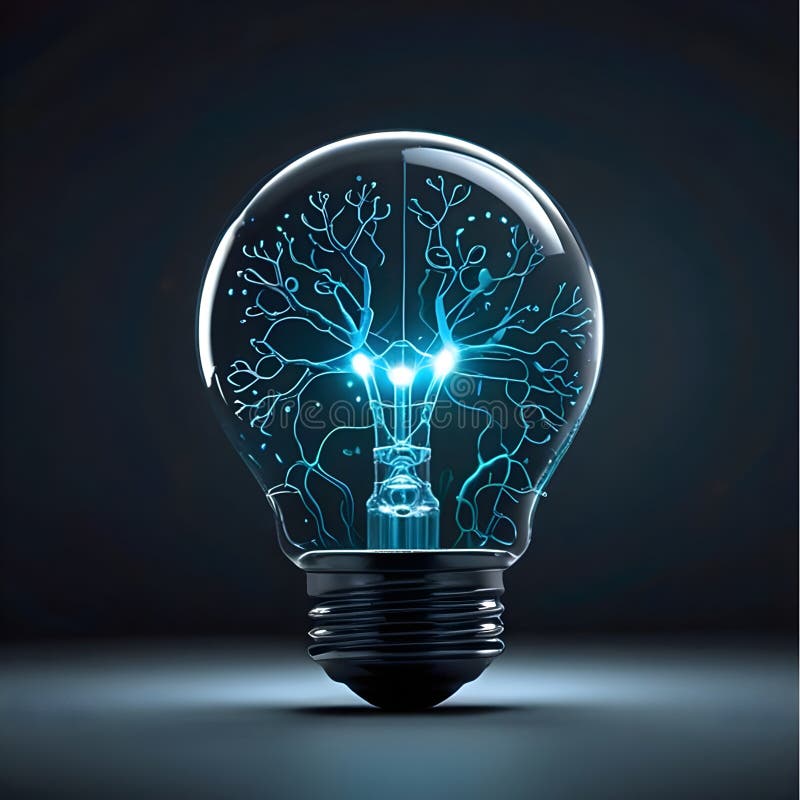 Artificial Intelligence Digital Concept Abstract Brains Inside Light ...