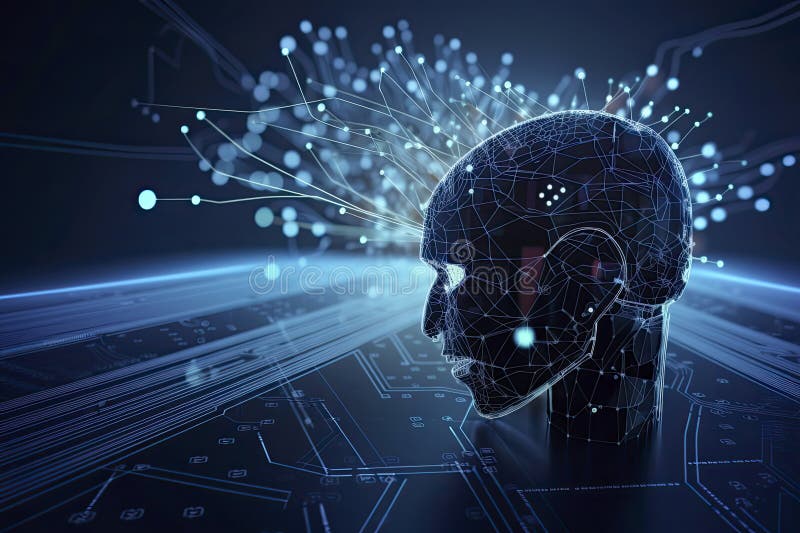 Artificial Intelligence Digital Concept Illustrate of Modern Internet ...