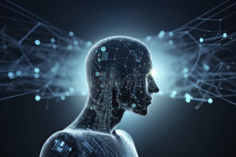 Artificial Intelligence Digital Concept Illustrate of Modern Internet ...